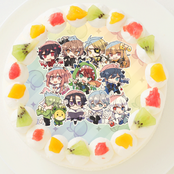 【カラフルピーチ】丸型写真ケーキ 6号 18cm（Cake.jp ORIGINAL） | Cake.jp