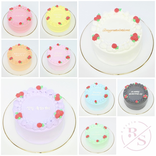 ローズセンイルケーキパステル 4号《選べる9色とお好きなメッセージ！》（Rstyle） | Cake.jp